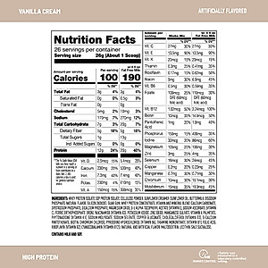 SlimFast High Protein Meal Replacement Powder, 26 Servings, Advanced Nutrition Smoothie Mix with Vitamin and Mineral Blend, Gluten Free, Vanilla Cream, 1.53 Pounds