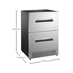 Equator 24" 2 Drawer Convertible Ref/Freezer ADA FS/Builtin Dual Temp Sabbath (Stainless)