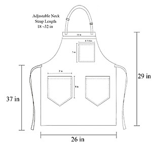 DCCPAA Professional Cooking Apron Chef Designed for Kitchen BBQ Grill,Chef, Hobby and Workshop -10 OZ 100% Cotton twill for Women and Men Bib Adjustable Straps with 3 Pockets-white
