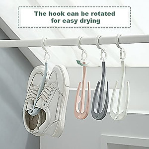 4 Colors Shoe Drying Rack Rotating, Connectable Shoes Drying Hook Organizer, Save Space Dry Shoe Rack, Shoe Hanger for Home Storage Supermarket Display (Multi)