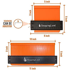 The Super Gauge Shape and Outline Tool For Flooring- Contour Gauge 10"& 5" Adjustable Widen Set- Shape Duplicator Profile Gauge with Lock- Woodworking Templates, Construction Tool (Allen Wrench Style)