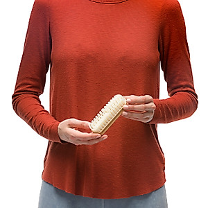 Redecker Rubber Crepe Suede Brush with Waxed Beechwood Handle, Safely Cleans Nubuck Leather, 5-Inches Long