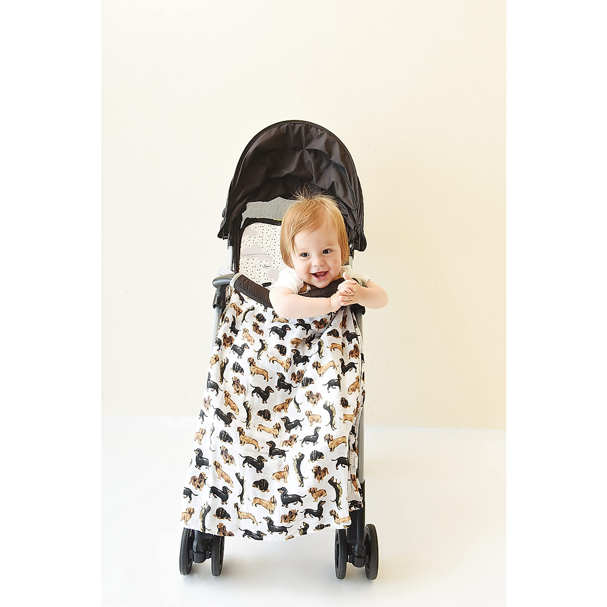Mud Pie Dachshund Print Baby Swaddle Blanket, 47" x 47"