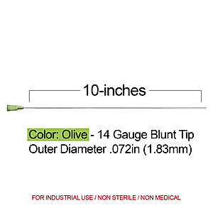 Rachel's Closeouts 6 packs of 14 Gauge Needle 10 inch with 3 Pcs 30ml Blunt Tip Syringe Needle| Blunt Tip Needle Industrial Dispensing Needle | Luer Lock Needle | Syringe needles |