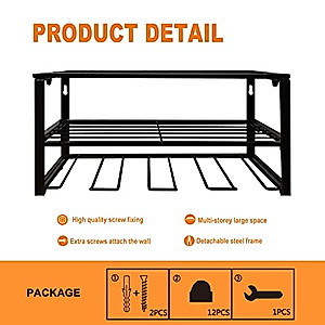 DECMIOX Power Tool Organizer, Wall Mounted Storage Rack, 150lb weight limit Heavy Duty Floating Tool Shelf, Utility Holder for Drill & Screwdriver, Christmas Gift for Men Dad Father's Day