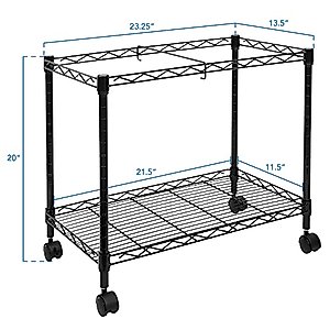 Mount-It! Rolling File Cart with Wheels | Mobile Hanging File Folder Rack | Single Tier with Storage Rack and Locking Casters | Fits Letter and Legal Size Filing Folders | 23" W x 13.5" D x 20" H