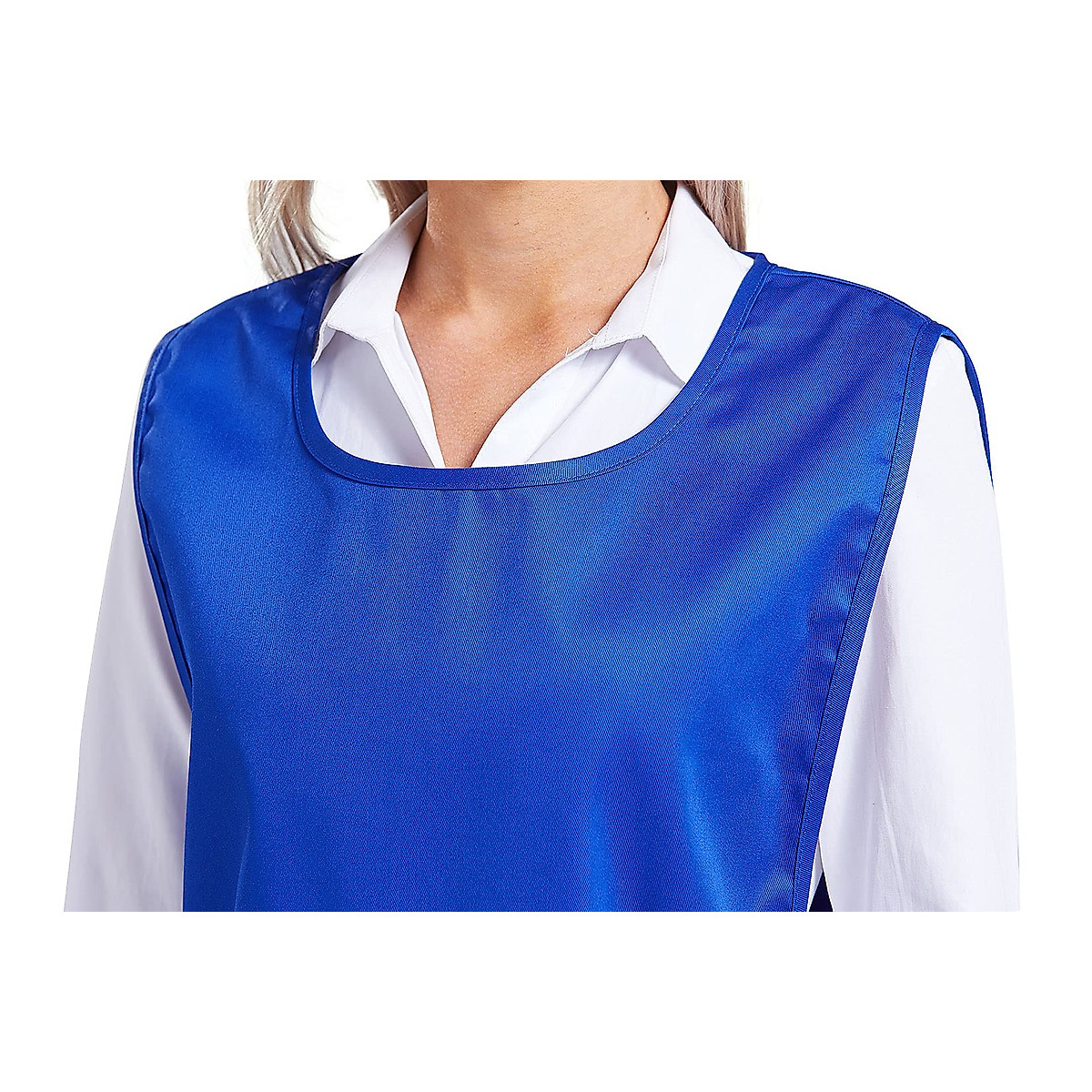 Nanxson Unisex Cobbler Apron with 2 Deep Pockets, 2 Pack Smock with Side Ties for work kitchen CF3137 (blue, One Size)