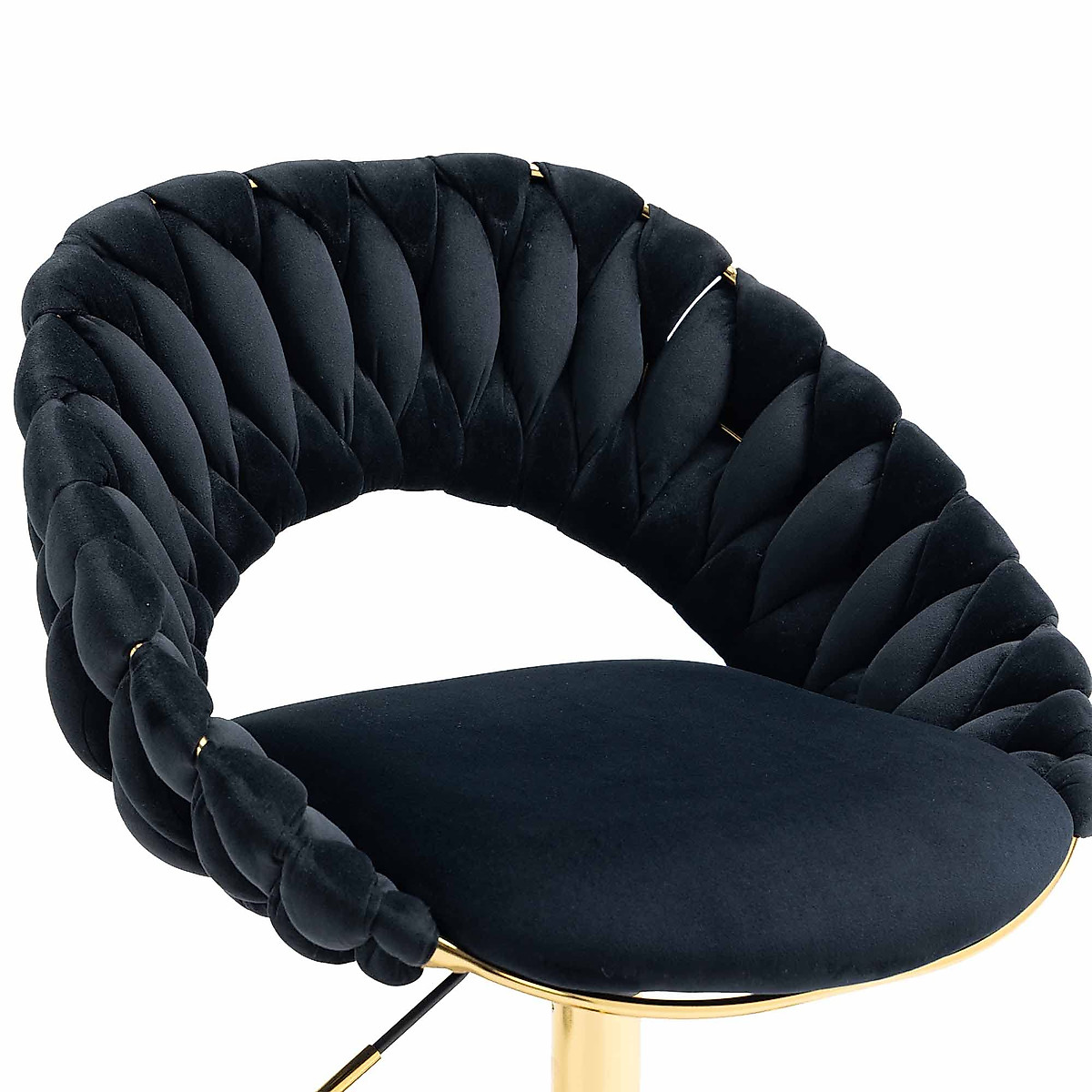 Olela Modern Velvet Armless Swivel Task Chair, Black+Velvet, Office, Living Room, Bedroom, 250 Pound Capacity, Fixed Height, Indoor Use