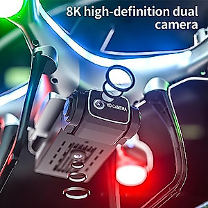 Drone With 4K Dual HD Camera - 2023 Upgradded RC Quadcopter for Adults and Kids, Light Show Obstacle Avoidance Aerial Drone, WiFi FPV RC Drone for Beginners Live Video HD Wide Angle RC Aircraft