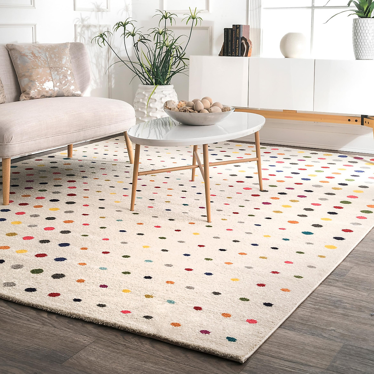 nuLOOM Dorie Polka Dot Area Rug, 3' x 5', Multi Color, Rectangular, 0.45" Thick