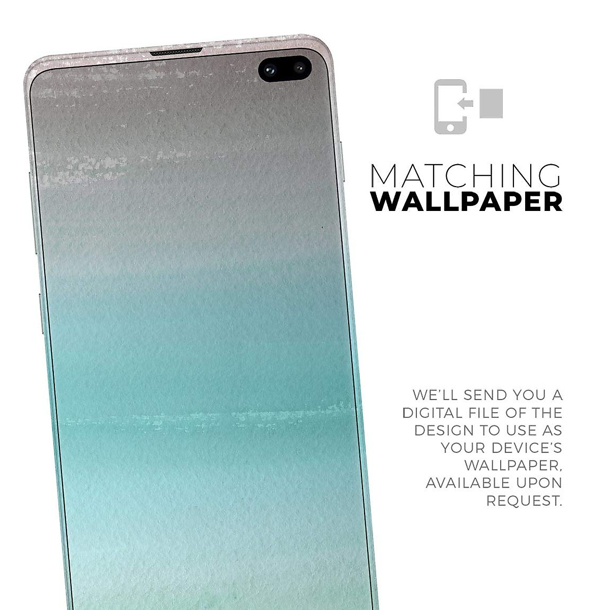 DesignSkinz Lined Mint 9672 Absorbed Watercolor Texture Protective Vinyl Decal Wrap Skin Cover Compatible with The Samsung Galaxy S20 (Screen Trim & Back Glass Skin)