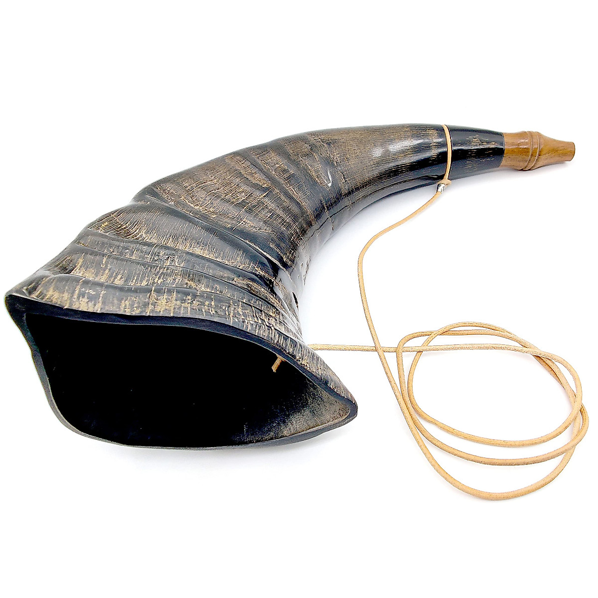 Viking War Horn Genuine buffalo-Horn Battle Trumpet - Premium Hand made Horn Viking Norse Cattle Ancient Horn Bugle Hunting Tool BATTLE HORN BLOWING HORN VIKING BUGLE HORN 16"