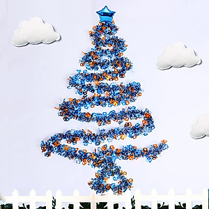 LOLStar Blue Dog Birthday Decorations 26 ft Orange Blue and Light Blue Dog Paw Foil Tinsel Garland,Blue Dog Birthday Party Supplies,Perfect Hanging Photo Booth Prop for Blue Dog Themed Decor