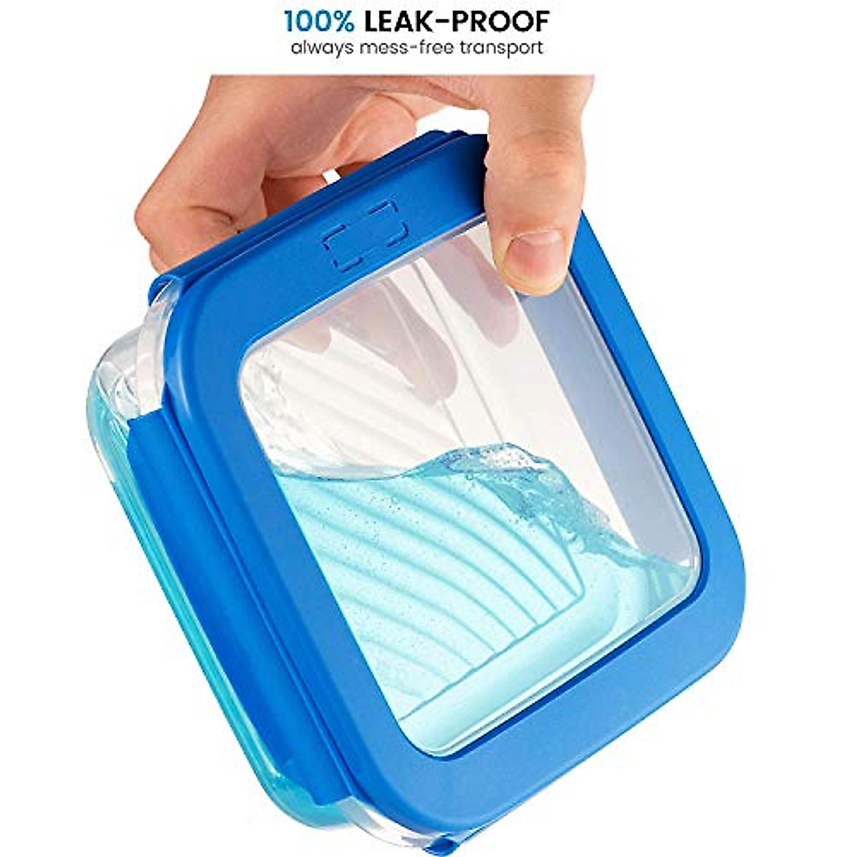FineDine 40-Piece Food Storage Containers With Lids - Airtight 100% Leakproof Guaranteed, BPA-Free Durable Plastic Food Containers For Leftovers - Freezer, Microwave & Dishwasher-Safe (Blue)