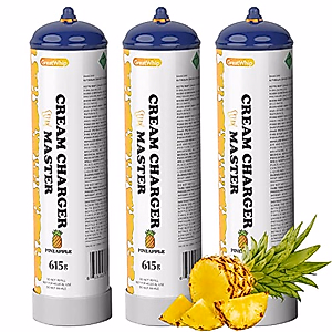 GreatWhip Pineapple Flavor 615g Whipped Cream Cylinder Nitrous Oxide Cartridges Pure N2O Tank (3 Cylinder)