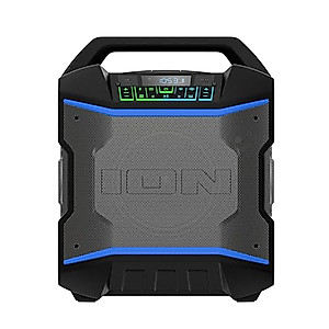 ION Block Rocker - Portable Bluetooth Outdoor Party Speaker with Karaoke Microphone, Battery, 4 Speakers, Radio, USB Port, App, Water-Resistant, 120W