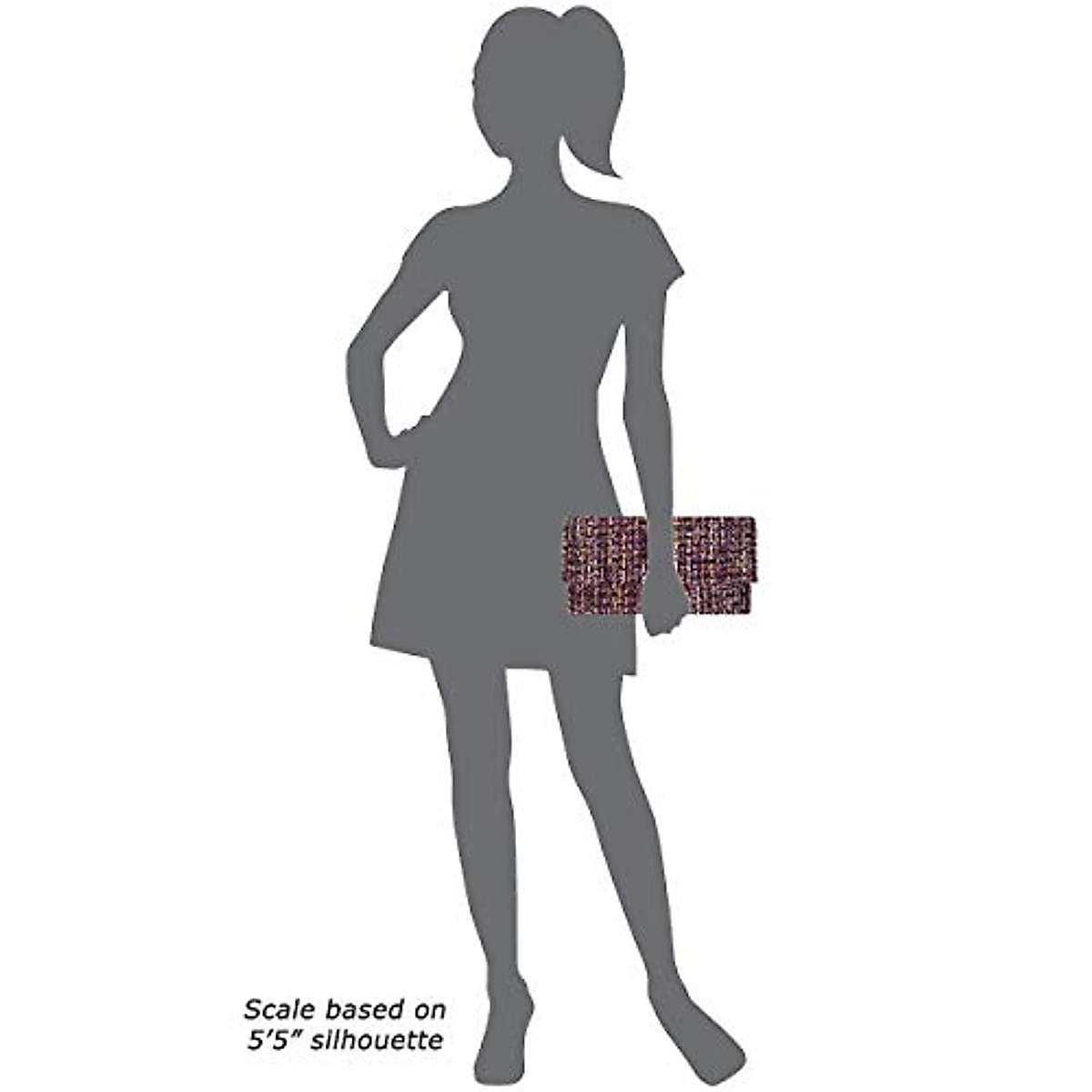 JNB Weaved Fabric Flat Clutch, Lavender