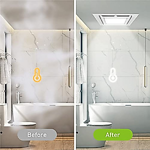 Tolery Bathroom Fan with Light Ceiling Mount Shower Ventilation Exhaust Fan with Color Change Light 3000K/4000K/6000KVent Fan and Light Combo for Home 1.0Sone 110 CFM 110V 4" Duct Square White