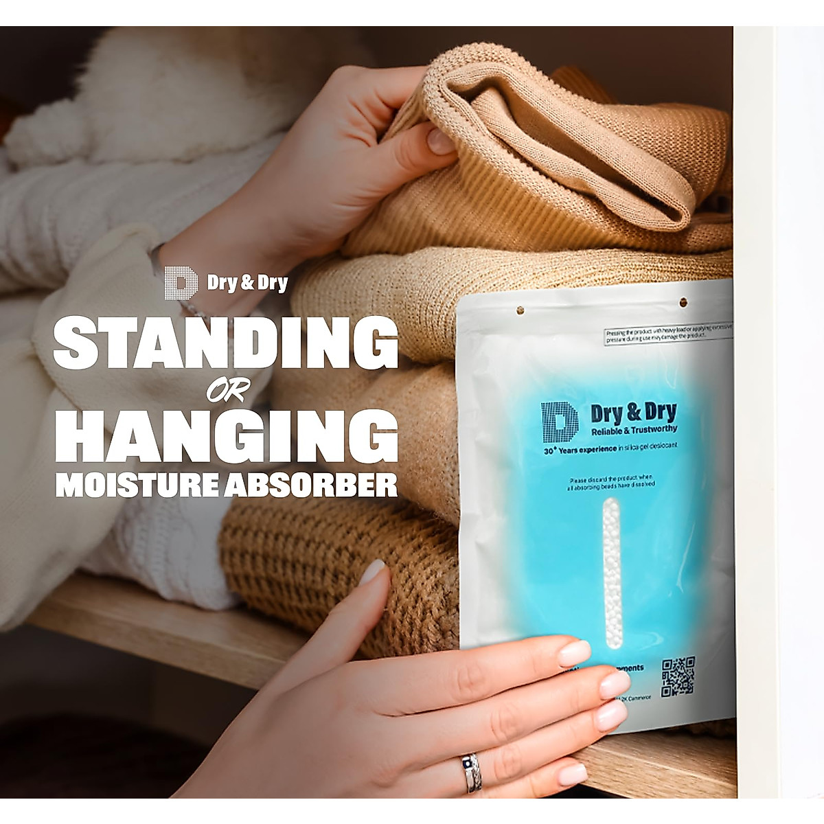 Dry & Dry 8 Packs Hybrid Moisture Absorbers & Musty Odor Eliminator Dehumidifier to Control Excess Moisture for Basements, Closets, Bathrooms, Laundry Rooms. Moisture Absorbers