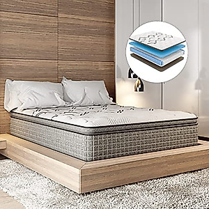 Loosh King Size Mattress, 13" Pillow Top, Easy Drift Plush Hybrid Mattress HD Foam & Pocket Inner-Spring Moisture Wicking Fabric, Cool Sleep - CertiPUR-US Certified, Bed in Box