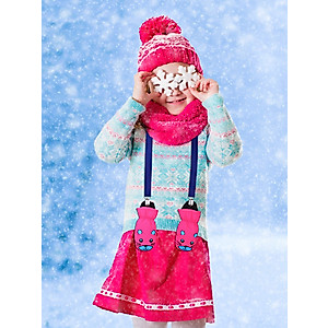 SATINIOR Mitten Clips Fully Adjustable (23.6-47.2 Inch) Glove Clips Elastic Gloves Clip for Kids (Royal Blue)