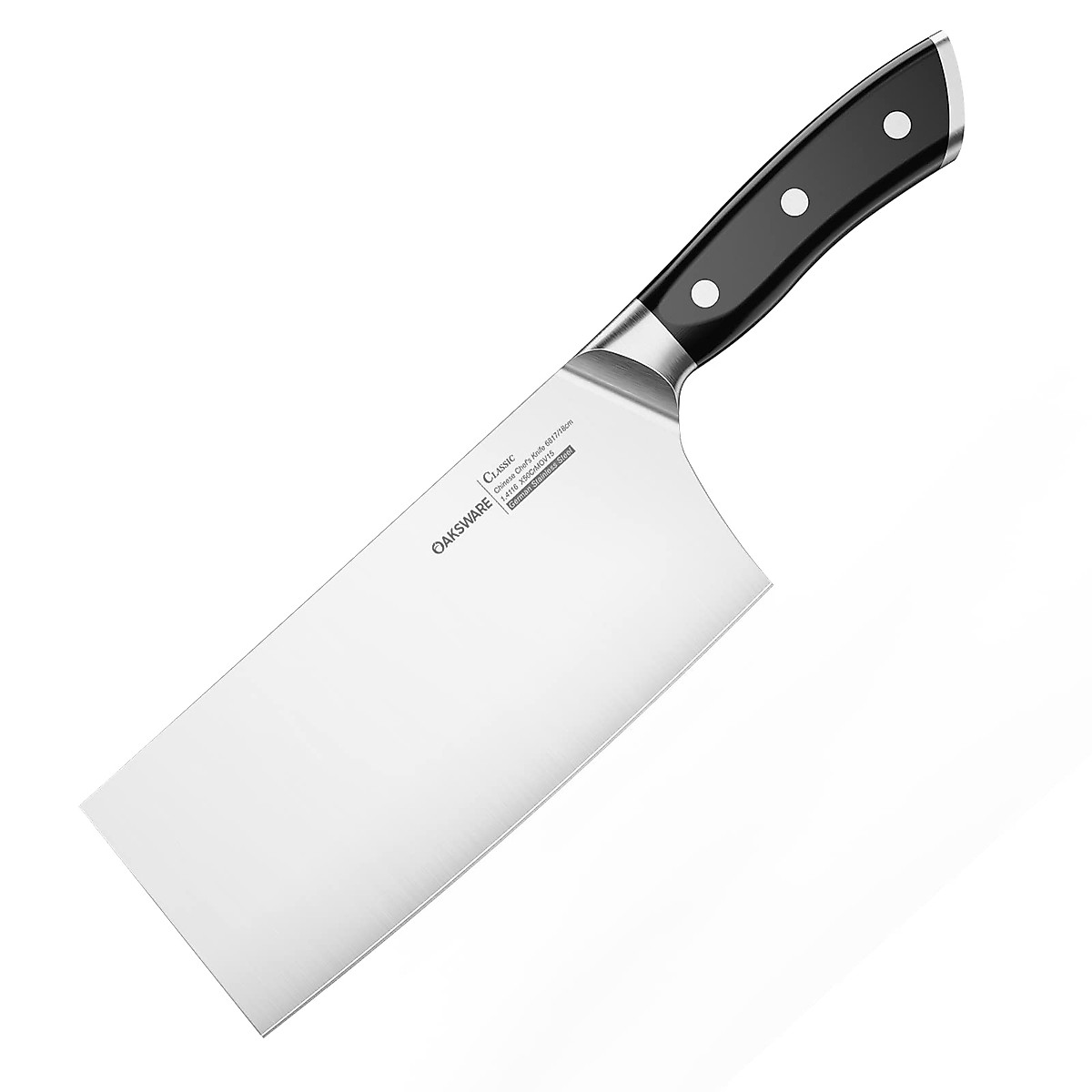 OAKSWARE Cleaver Knife 7 Inch, Chinese Chopping Knife Cleaver, German Steel & Ergonomic ABS-Handle, Sharp Meat Cleaver for Meat Cutting Vegetable Slicing