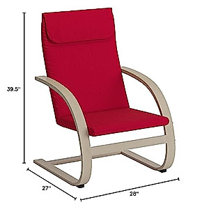 Niche Mia Bentwood Reclining, Lounge, Rocking Chair- Natural/Red