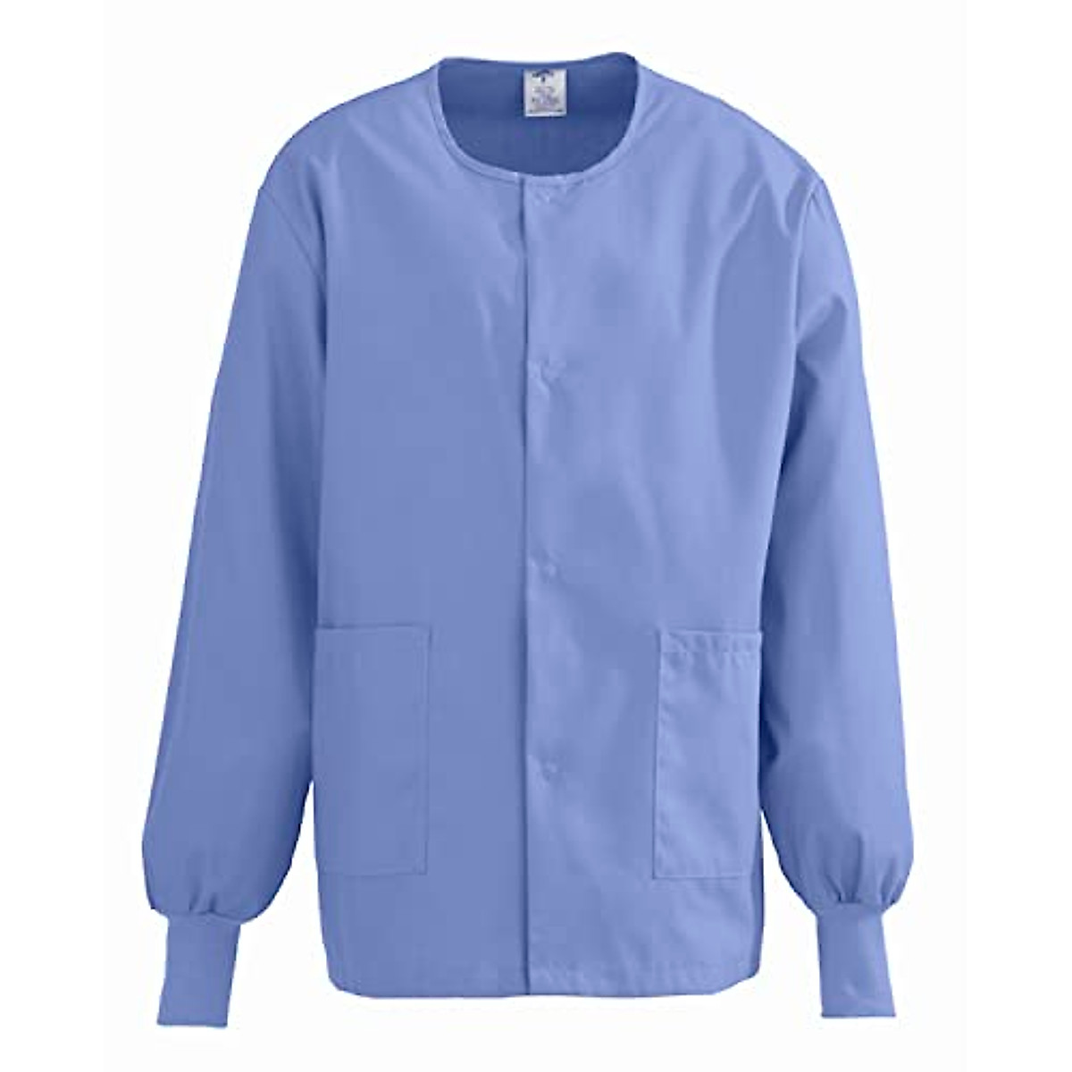 Medline ComfortEase Unisex Crew-Neck Warm Scrub Jacket with Knit Cuff, Ceil, Size X-Small