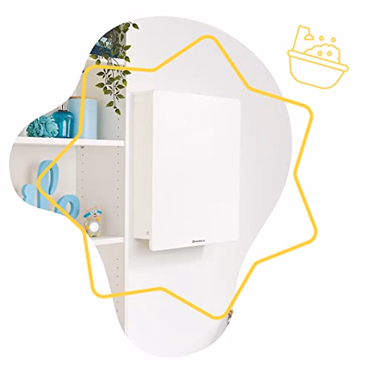 Badabulle Plouf Wall Mounted Changing Table with Changing Mat