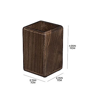MIHIRO 4-Piece Bathroom Accessories Set, Wood Bathroom Vanity Countertop Accessory with Soap Dispenser, Toothbrush Holder, Bathroom Tumbler and Soap Dish, Waterproof Walnut,100% Solid Wood