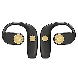 Yrmaups Wireless Bone-Conduction Headset with Earhooks Open Ear Sports Bluetooth 5.2 Earphones, Waterproof Mini Earbuds with Noise Cancelling Mic for Cycling and Driving (Black)