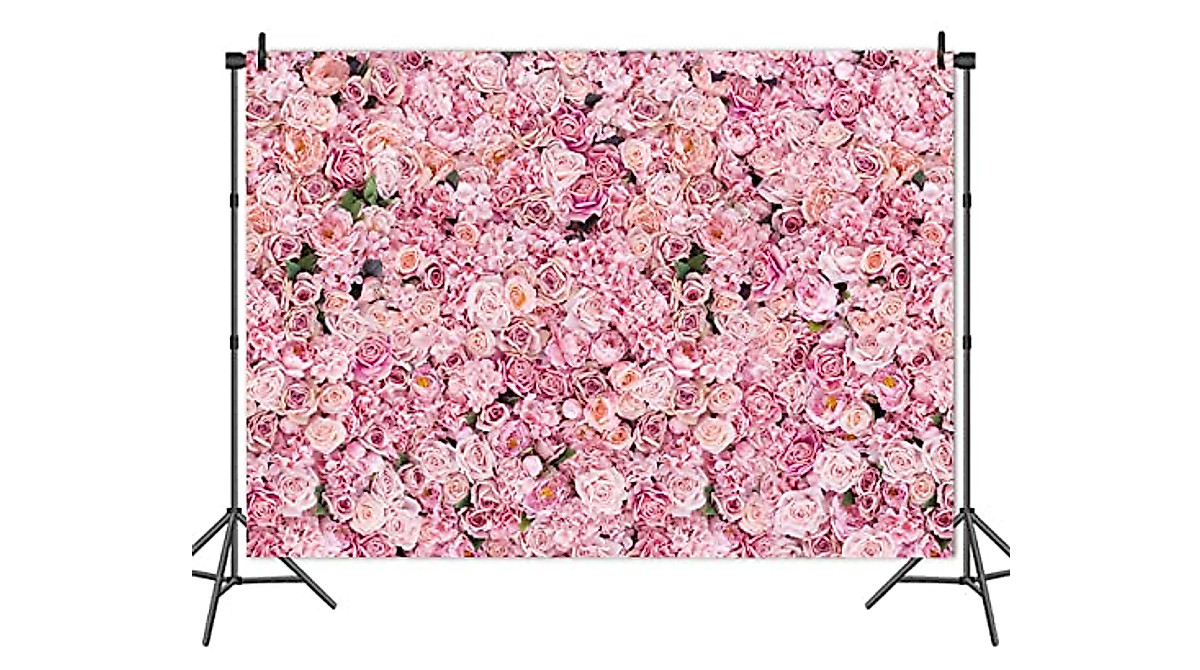 Pink Rose Photography Backdrop for Birthday, Wedding, Shower