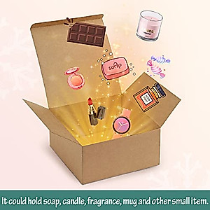 ValBox 8x8x4 Inches Gift Boxes 12 PCS Brown Paper Gift Boxes with Lids for Gifts, Wedding Present, Bridesmaid Proposal Box, Birthday Party Favor, Easy Assemble Box with 66ft Twine