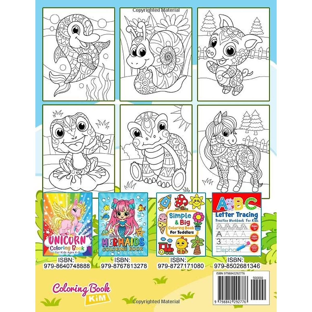 Happy Animals Mandala Coloring Book For Kids: Fun and creative coloring pages for girls & boys ages 4-8