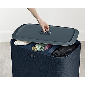 Joseph Joseph Tota Trio 90-liter Laundry Hamper Separation Basket with Lid and Removable Bags - Black