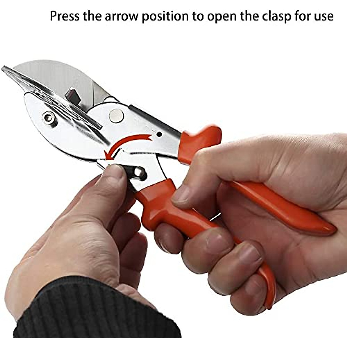 Multi Angle Miter Shear Cutter Hand Tools,45-135 Degree Adjustable Angle Scissors Trim Shears Tools with 2 Extra Spare Blades (Orange)