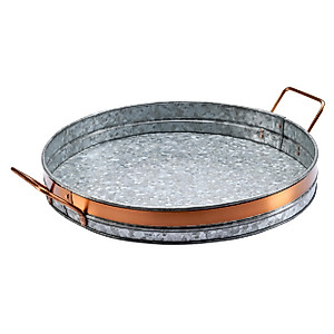 KINDWER Galvanized Indoor/ Outdoor Farmhouse Tray (20x16x4)