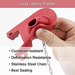 Hibbent 2 Pack Toilet Flappers Replacement Compatible with Kohler Shark-Fin Flapper Replacement Kit by Hibbent,2 Inch Toilet Flapper with Stainless Chain,Water Saving, Easy to Install