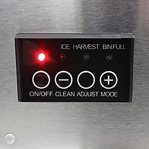 BRAMA Ice Maker Machine 50/lbs. Ice Daily Undercounter Built-in or Freestanding Stainless Steel Construction with Reversible Door and Auto Shut Off for Indoor or Outdoor Use, Metallic