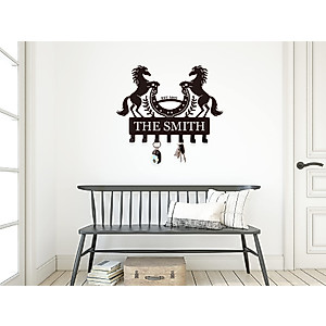 Personalized Key Holder Decorative,Personalized Name Key Rack,Horse Key Holder for Wall, Wall Mounted Key Hooks