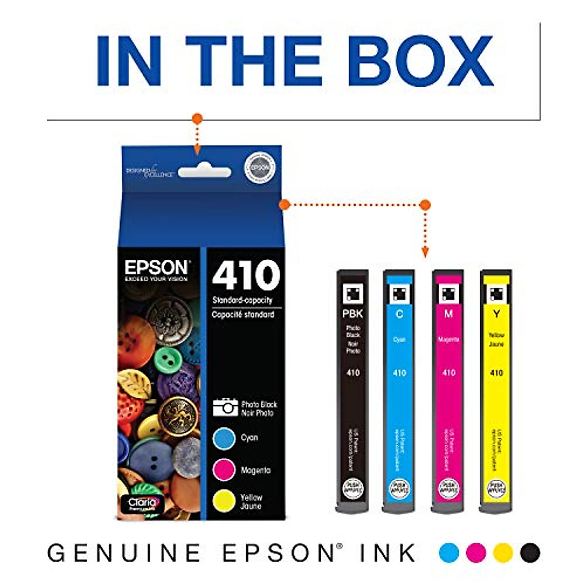 Epson T410520-S Claria Premium Multipack Ink,Photo Black and Color Combo Pack & 410XL Photo Black Ink Cartridge, High Capacity (T410XL120)