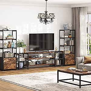Tribesigns 78 Inch TV Stand for TVs up to 85 Inch, Media Entertainment Center Console Table, Industrial 3-Tier TV Console Table with Storage Shelves for Living Room, Entertainment Room