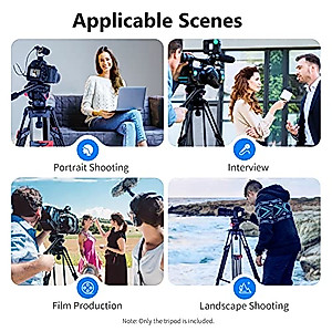 NEEWER 79”/200cm Video Tripod, Heavy Duty Aluminum Alloy Camera Tripod Stand with 360°Fluid Drag Head, QR Plate Compatible with Canon Nikon Sony and Other DSLR Camera Camcorder, Load Up to 17.6lb/8kg