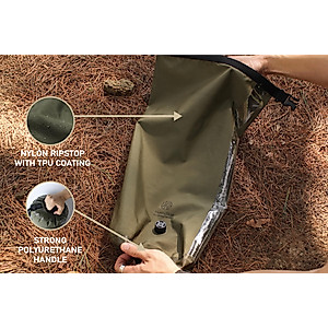 Noitullop Washbag Portable Washing Machine - 15L Fully Waterproof Dry Bag - Lightweight Compact Nylon Washing Machine - Portable Manual Clothes Washer Laundry Bag (Olive)