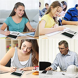 LINGSFIRE Scientific Calculator with Erasable Writing Board, 10-Digit LCD Display Foldable Desk Calculator Physics Graphing Calculator for Student Teacher Financial Office Business High School, White