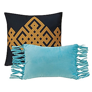 Chic Home Abstract 7 Piece Reversible Comforter Print Design Bed in a Bag-Sheet Set Decorative Pillows Shams Included/XL Size, Twin, Gold