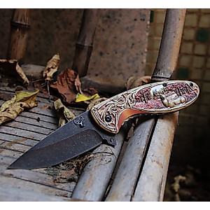 Outdoor Survival Folding Blade Knife- Fruit Utility Assisted Knife - 3d Deer Handle - Good For Collections