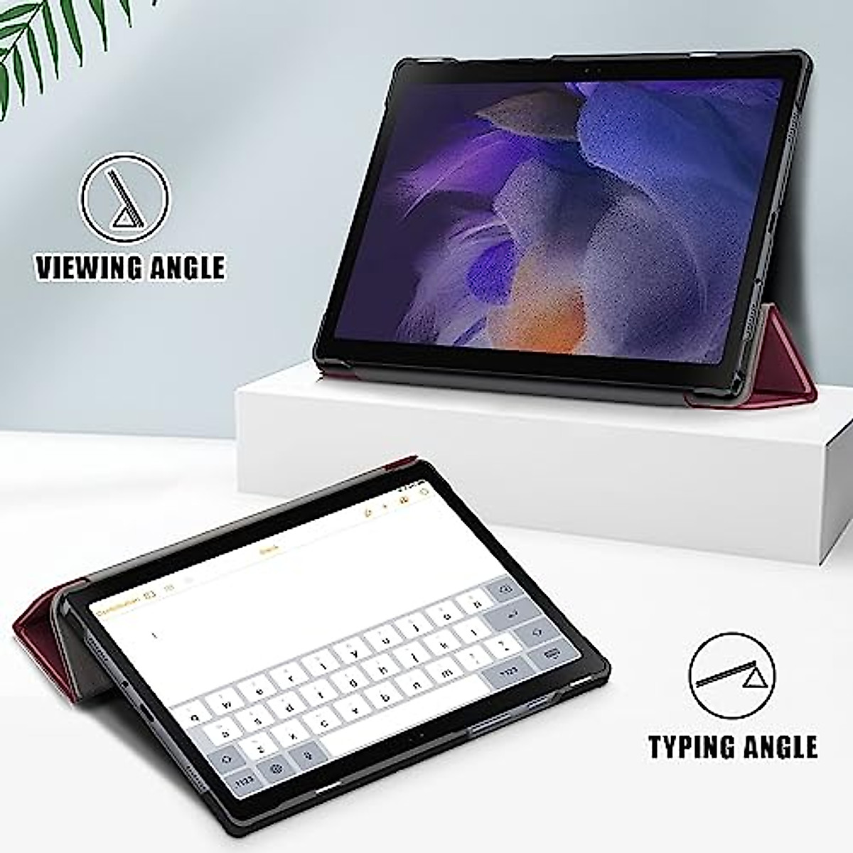 Tablet PC Case Case Compatible with Samsung Galaxy Tab A8 2021 (SM-X200/X205) Tri-Fold Smart Tablet Case,Ultra Slim Lightweight Stand Case Hard PC Back Shell Folio Case Cover,Auto Sleep/Wake Tablet Ca