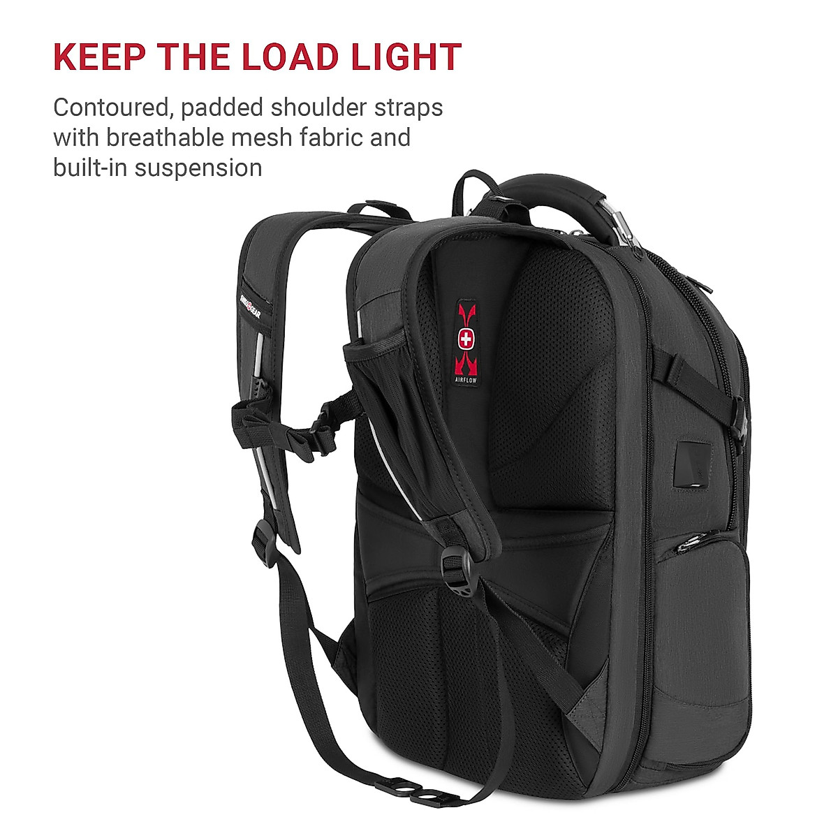 SwissGear ScanSmart Laptop Bag, Gray Heather, Fits 15-Inch Notebook