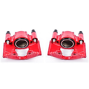 Power Stop S4299 Front Pair of High-Temp Red Powder Coated Calipers For Deville Astro C1500 C2500 Express K1500 K2500 Tahoe Ram 1500 Safari Savana Yukon [Application Specific]